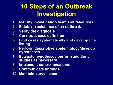 Outbreak Investigation Steps Pdf