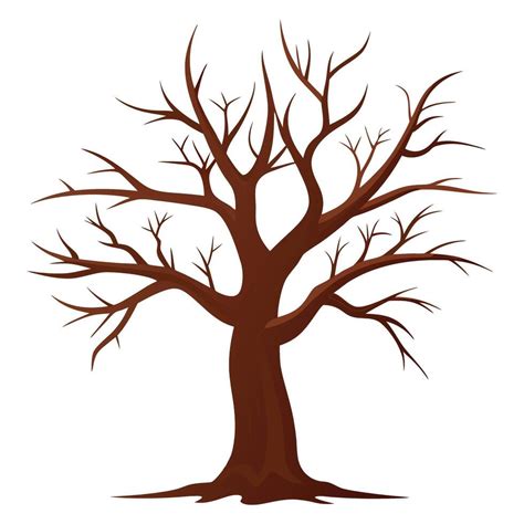 A Tree With No Leaves On A White Background Vector Art At Vecteezy