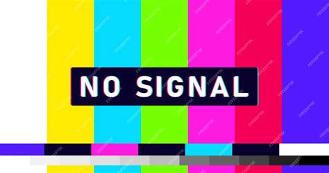 신호 결함 Tv 패턴 없음 Tv 화면 오류 왜곡된 색상 막대 및 노이즈 벡터 그림이 있는 화면 프리미엄 벡터