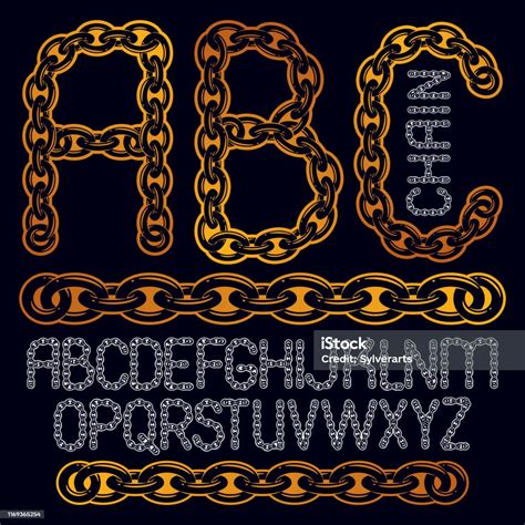 벡터 유형 글꼴 스크립트에서 Z 대문자 크리에이티브 문자 강철 체인 링크로 만든 Abc 결합 된 링크 강철에 대한 스톡 벡터