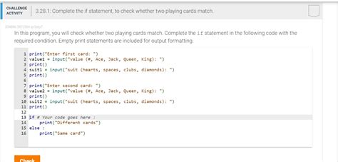 Solved In This Program You Will Check Whether Two Playing