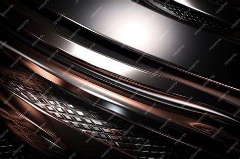 Premium Ai Image Reflective Metal Surface With A Blurred Background Generative Ai