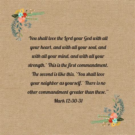 Mark 1230 31 Love Neighbor Encouraging Bible Verses
