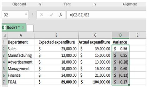 Excel Formula Calculate Percent Variance Excelchat