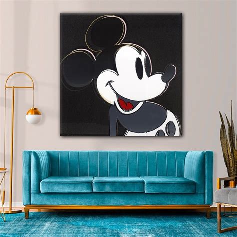 Mickey Mouse Square Pop Art Canvas Wall Art Print Mickey Etsy
