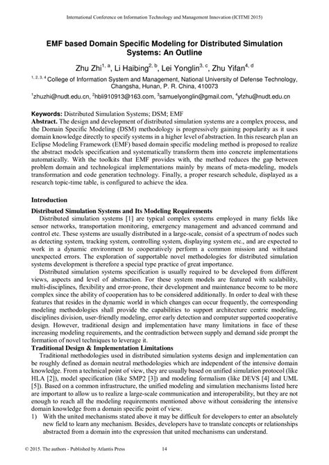 Pdf Emf Based Domain Specific Modeling For Distributed Simulation Systems An Outline
