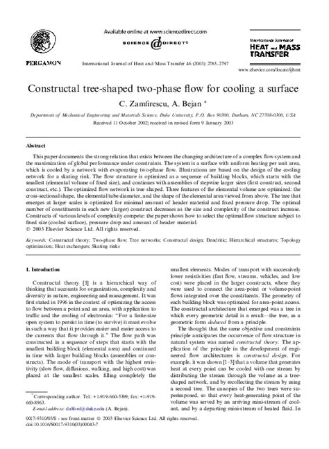 pdf constructal tree shaped two phase flow for cooling a surface