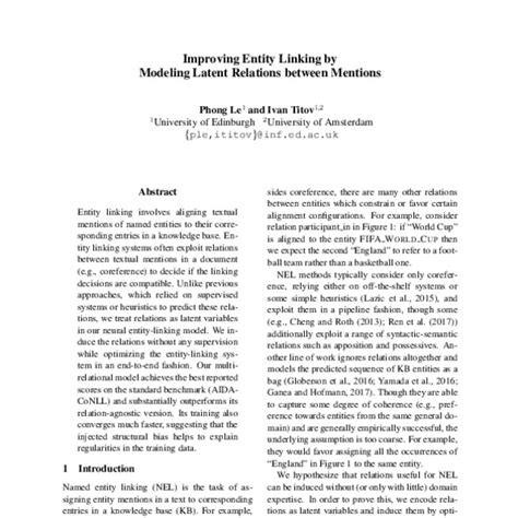 Improving Entity Linking By Modeling Latent Relations Between Mentions