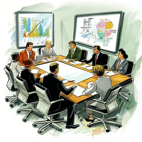 There Are Many People Sitting Around A Table In A Meeting Room Generative Ai Premium Ai