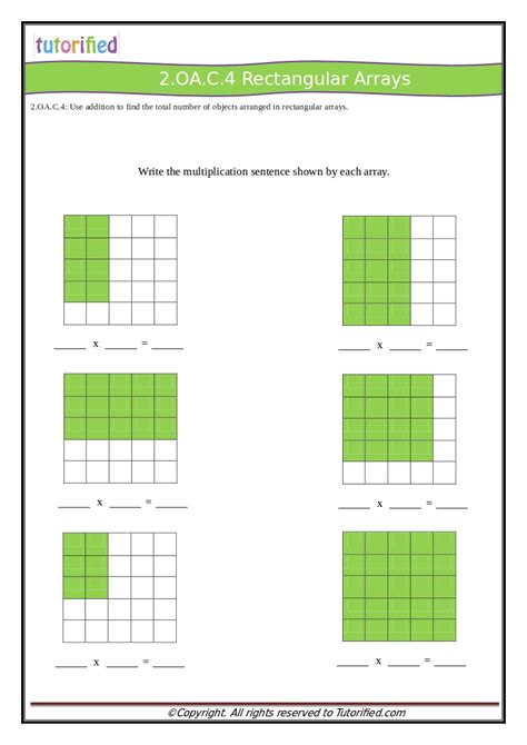 Common Core Array Worksheets Common Core Worksheets
