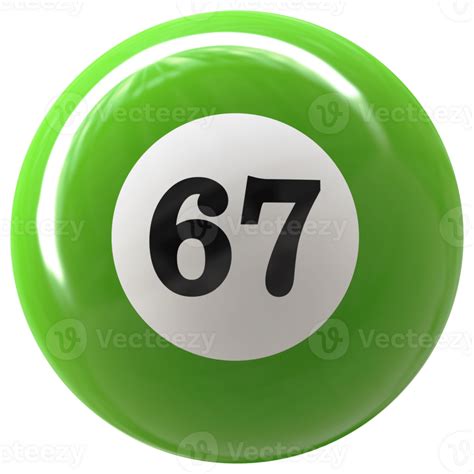 67 Number 3d Ball Green 36307166 Png