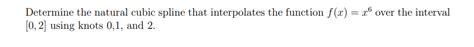 Solved Determine The Natural Cubic Spline That Interpolates