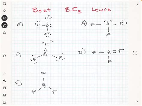 Solved Choose The Best Lewis Structure For Bf3 127 I B F