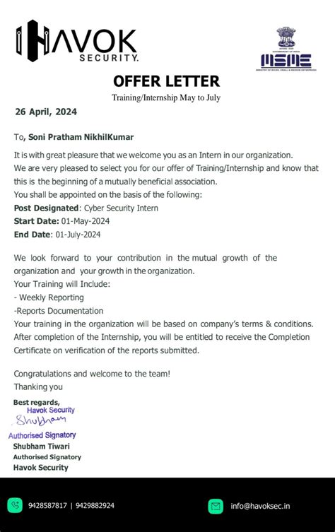 Pratham Soni On Linkedin Havoksecurity Internship Cybersecurity