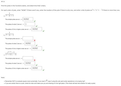Solved Ind The Poles In The Functions Below And Determine Chegg Com