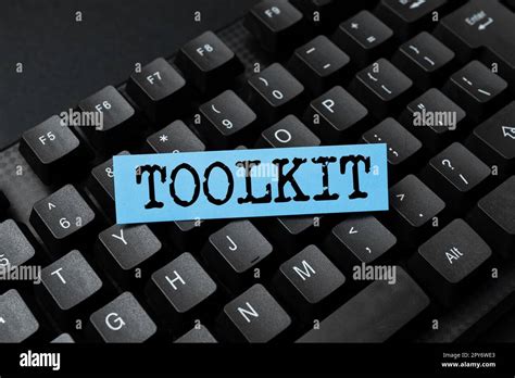 Text Sign Showing Toolkit Business Showcase Set Of Tools Kept In A Bag