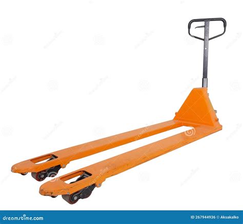 Manual Fork Pallet Truck In Warehouse Stock Image