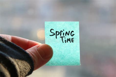 Spring Time The Inscription On The Blue Tag Stock Image Image Of Cute Seasonal 270542731