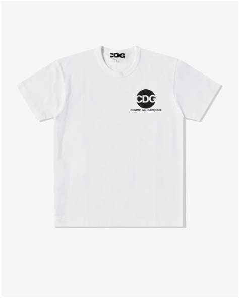 Cdg Circular Logo T Shirt White Comme Des Garcons