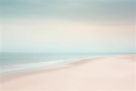 Premium Ai Image Calm Beach Landscape In Pastel Colors Serene Scene Ai