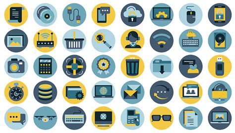 웹 사이트 및 모바일 응용 프로그램을 위한 비즈니스 관리 재정 및 기술 아이콘 설정 플랫 벡터 일러스트레이션 고객에 대한 스톡 벡터 아트 및 기타 이미지 Istock