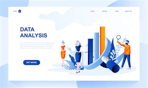 Premium Vector Data Analysis Landing Page Template With Header