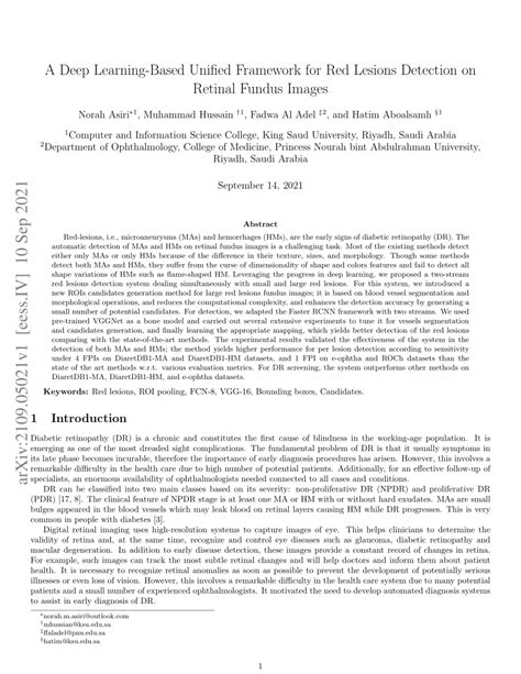 Pdf A Deep Learning Based Unified Framework For Red Lesions Detection On Retinal Fundus Images