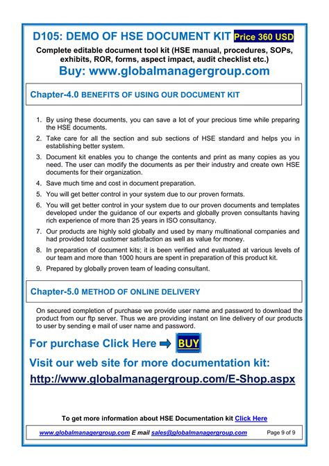 Integrated Hse Documentation Kit Pdf