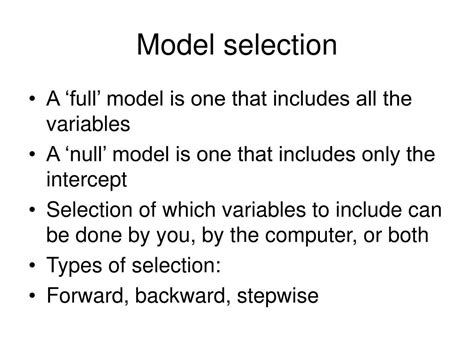 Ppt Week 6 Model Selection Powerpoint Presentation Free Download