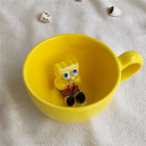 خرید و قیمت ماگ سرامیکی دست ساز طرح برجسته باب اسفنجی از غرفه گالری