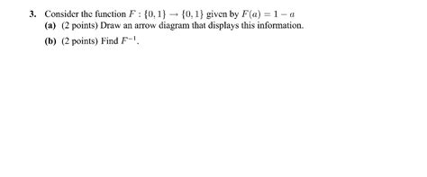 solved 3 consider the function f {0 1}→{0 1} given by