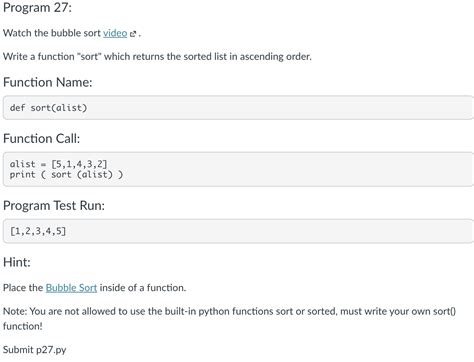 Solved Python 3104 Write A Function Sort Which Returns