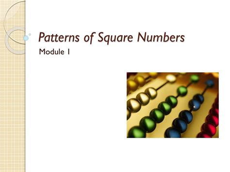 PPT Patterns Of Square Numbers PowerPoint Presentation Free Download ID