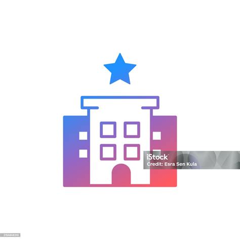 호스텔 그라데이션 컬러 실선 아이콘 디자인 인포그래픽 웹 페이지 모바일 앱 Ui Ux 및 Gui 디자인에 적합합니다 가정 생활에