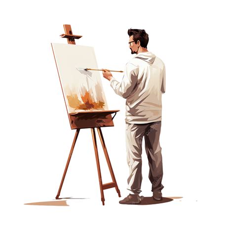 아티스트가 이젤에 그림을 그립니다 예술가 만두 페인트 칠하기 Png 일러스트 및 이미지 에 대한 무료 다운로드 Pngtree