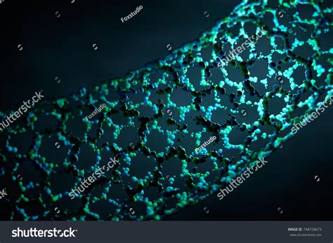 Hexagonal Atomic Structure Nanotechnology Concept 3d Stock Illustration 748728673 Shutterstock