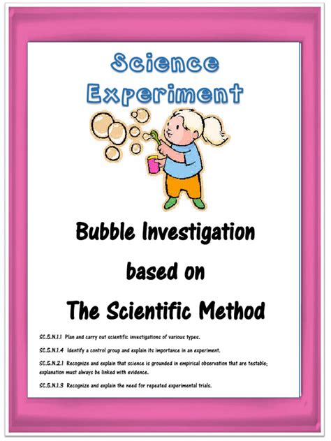 Bubble Investigation Based On The Scientific Method Pdf Experiment