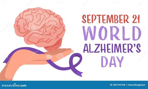 World Alzheimers Day September 21 Editable Vector Illustration Stock