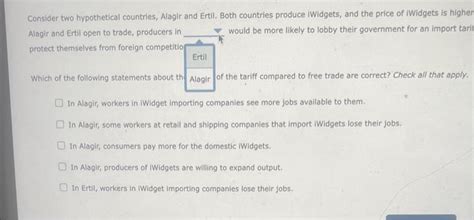 Solved Consider Two Hypothetical Countries Alagir And