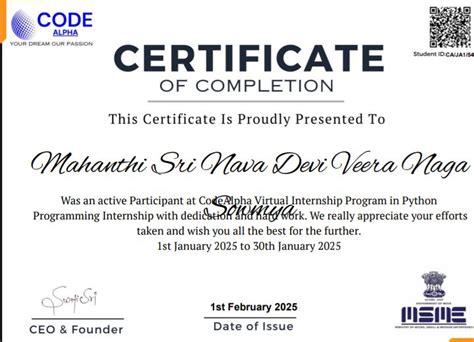 Sowmya Mahanthi On Linkedin Python Internship Learning Codealpha Softwaredevelopment