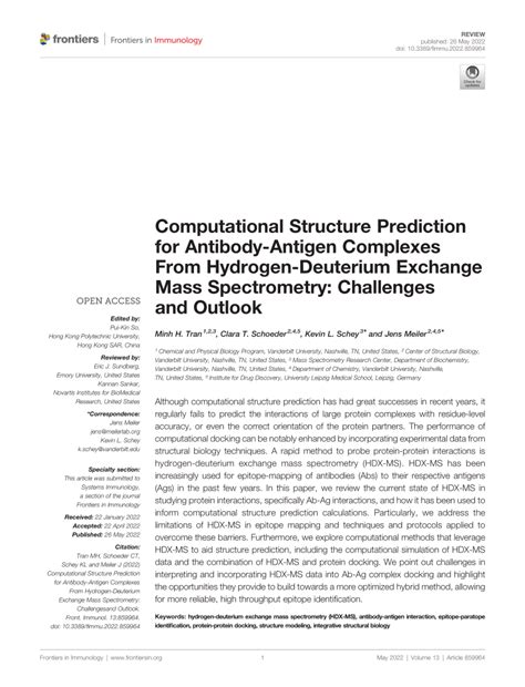 Pdf Computational Structure Prediction For Antibody Antigen Complexes