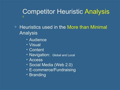 Heuristic Analysis Ppt