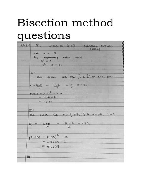 Bisection Method Pdf