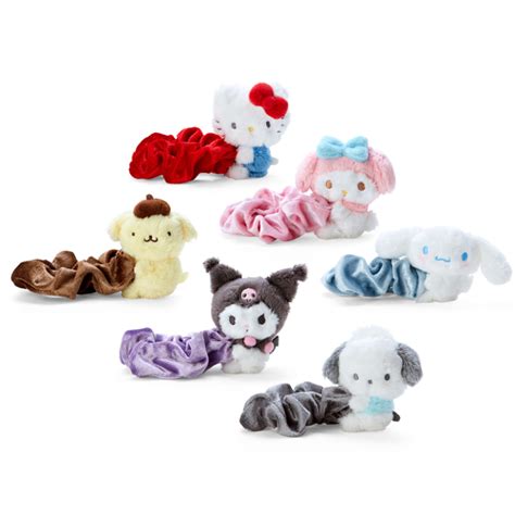 Ready Stock Sanrio Characters Hug Shushu Pluffy Scrunchie With Mascot