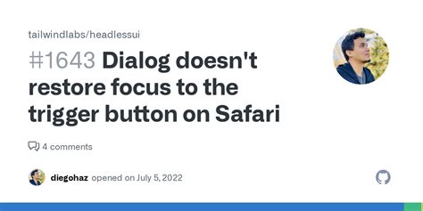Dialog Doesnt Restore Focus To The Trigger Button On Safari · Issue