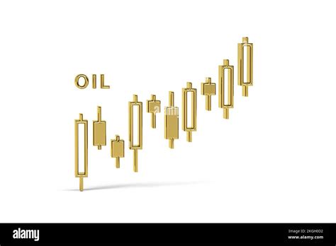 golden 3d candlestick chart icon isolated on white background 3d