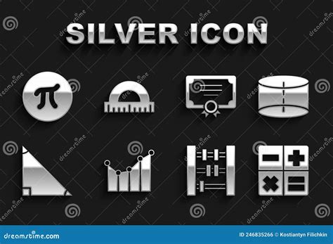 Set Graph Schedule Chart Diagram Geometric Figure Cylinder Calculator Abacus Triangle