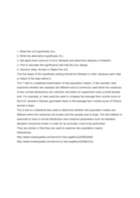 SOLUTION What Are The Five Steps In The Hypothesis Testing Procedure Are The Steps Followed In