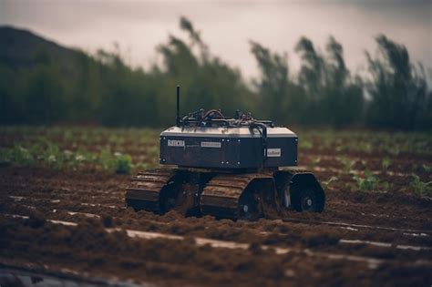 Premium Ai Image Robotic Agriculture And Autonomous Car In Action Generative Ai
