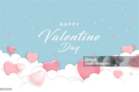 해피 발렌타인 데이와 화이트 데이 세일 배너 현실적인 하트 모양의 빨간색 분홍색 및 흰색 풍선으로 만든 테두리 프레임이 있는 휴일 배경 가로 포스터 인사말 카드 웹 사이트